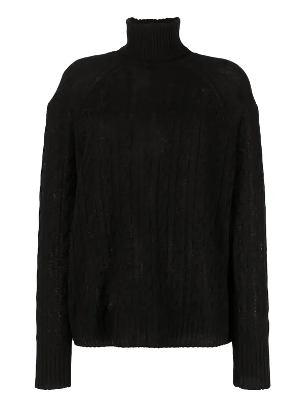 Etro Cable-knit Roll-neck Jumper - Black