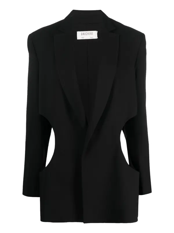 Gauchere Cut-out Single-breasted Blazer - Black