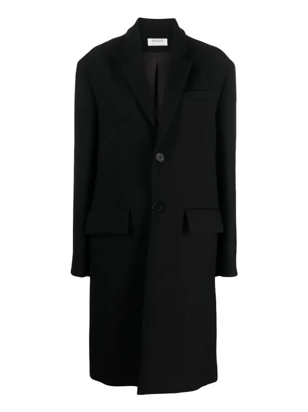 Gauchere Single-breasted Wool-silk Blend Coat - Black
