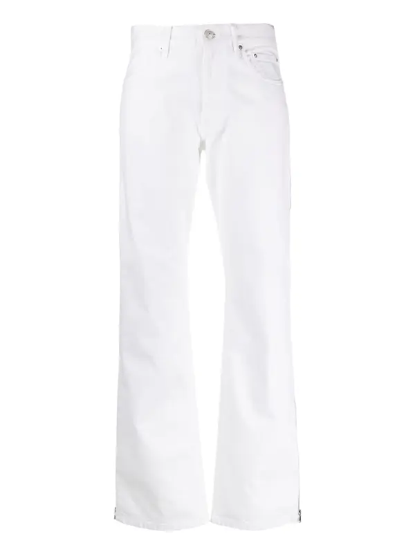 Gauchere Straight-leg Zipped Jeans - White