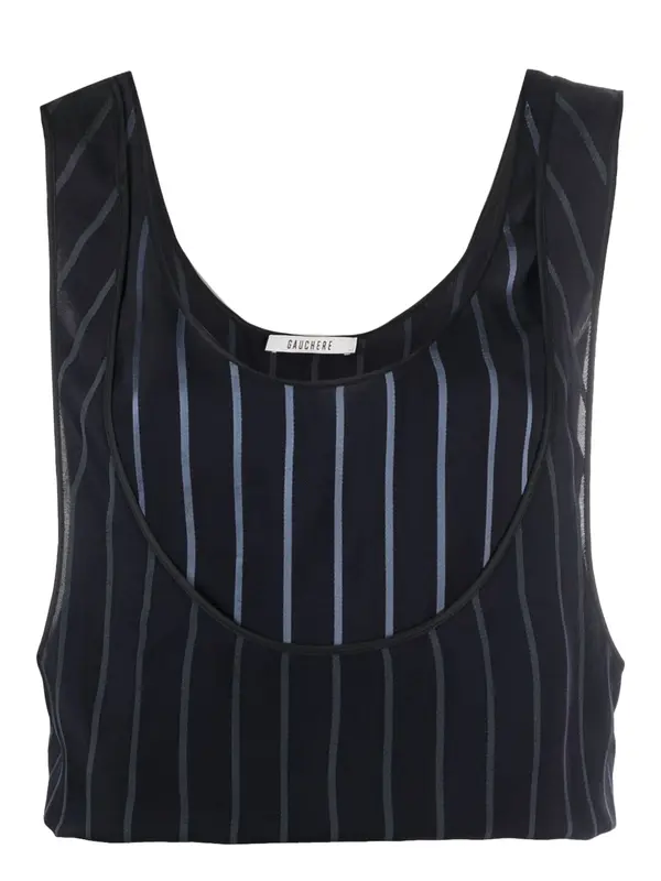 Gauchere Mini Mirror Striped Tank Top - Blue