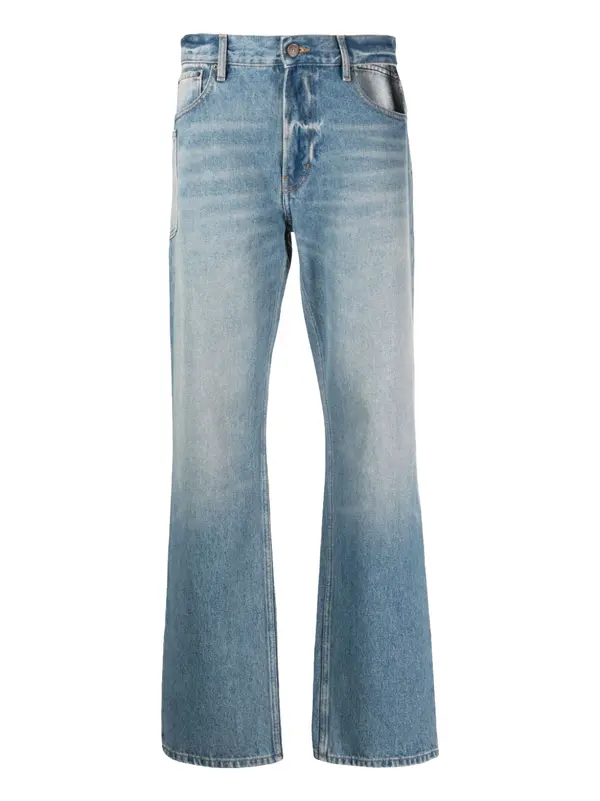 Gauchere Cut-out Straight-leg Jeans - Blue
