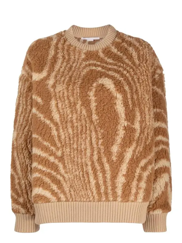 Stella McCartney Graphic-pattern Crew-neck Jumper - Brown