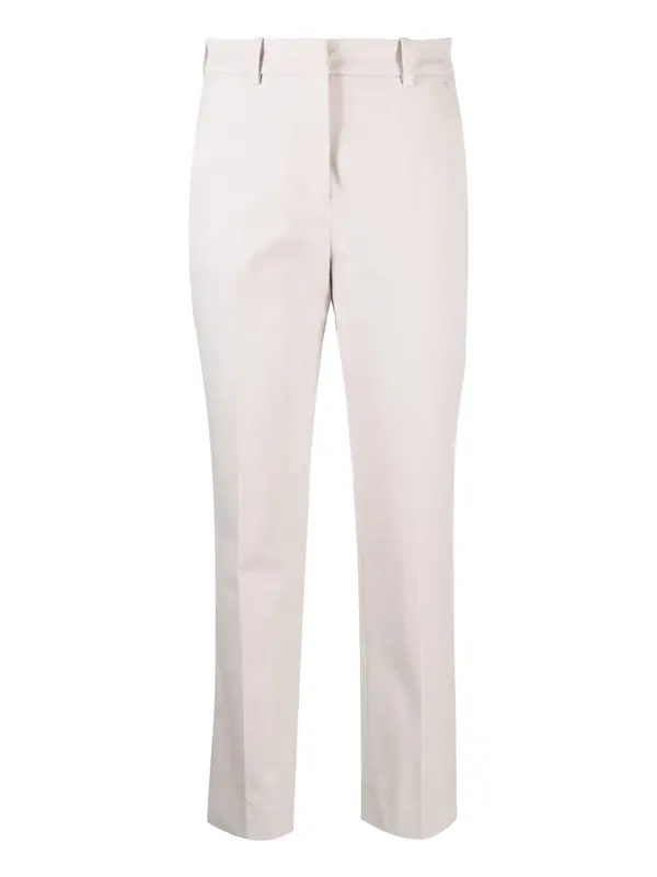 Calvin Klein Cropped Gabardine Trousers - Grey