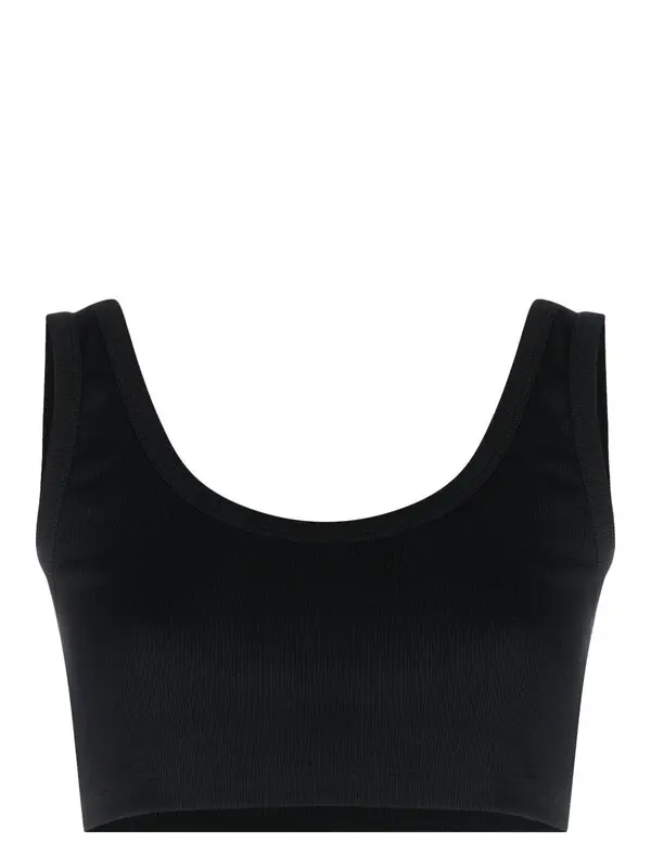 Palm Angels Logo Cropped Tank Top - Black