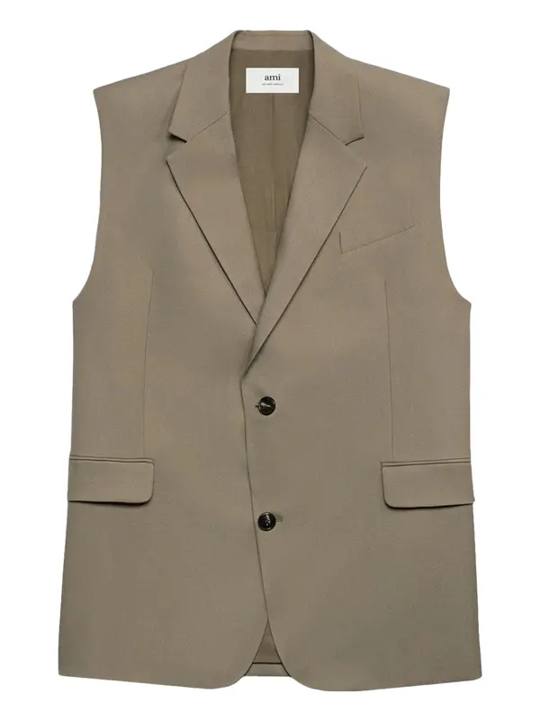 Ami Oversize Virgin Wool Waistcoat - Neutrals