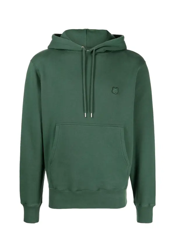 Maison Kitsuné Logo-patch Cotton Hoodie - Green