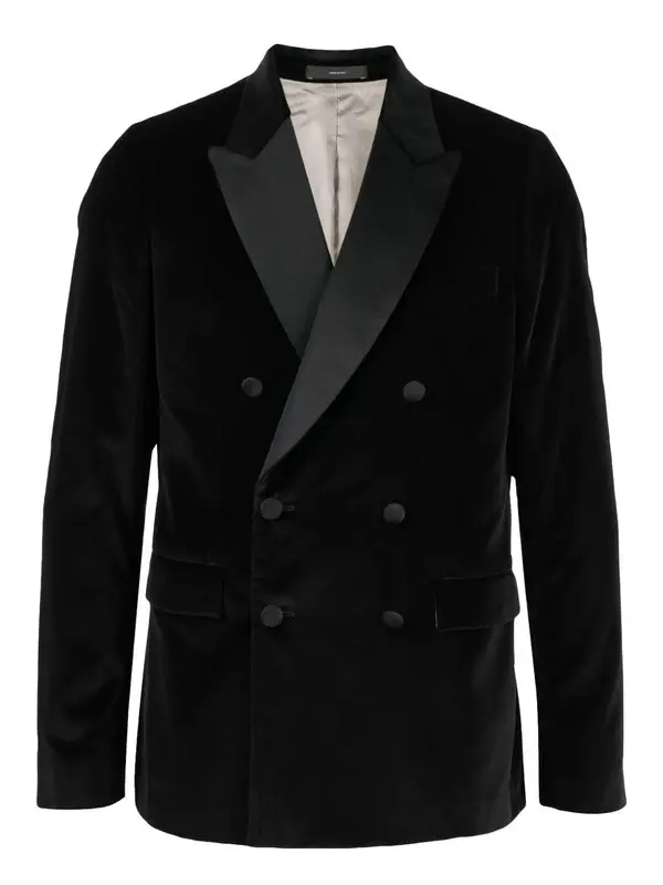 Paul Smith Double-breasted Cotton Blazer - Black