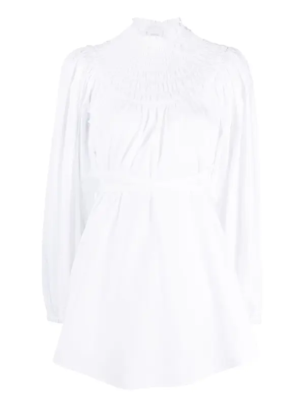 Patou Tie-waist Organic Cotton Blouse - White