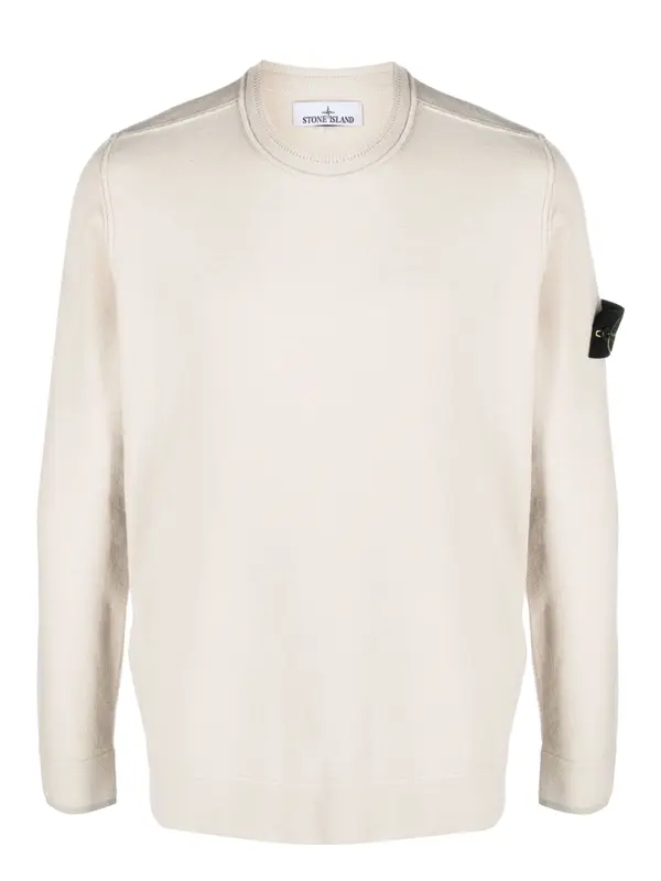 Stone Island Compass-motif Long-sleeve Jumper - Neutrals