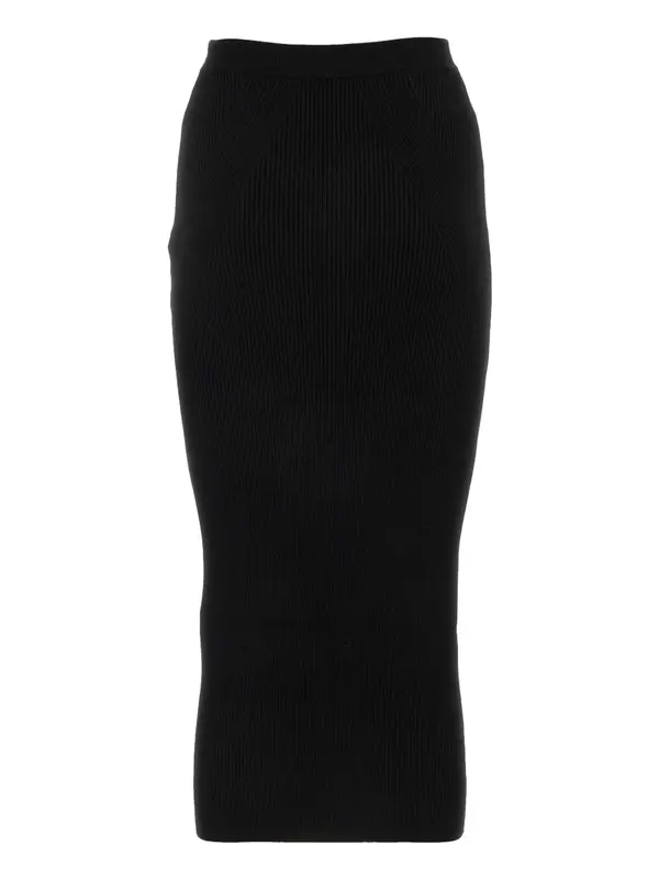 Alexander McQueen Ribbed-knit Pencil Skirt - Black