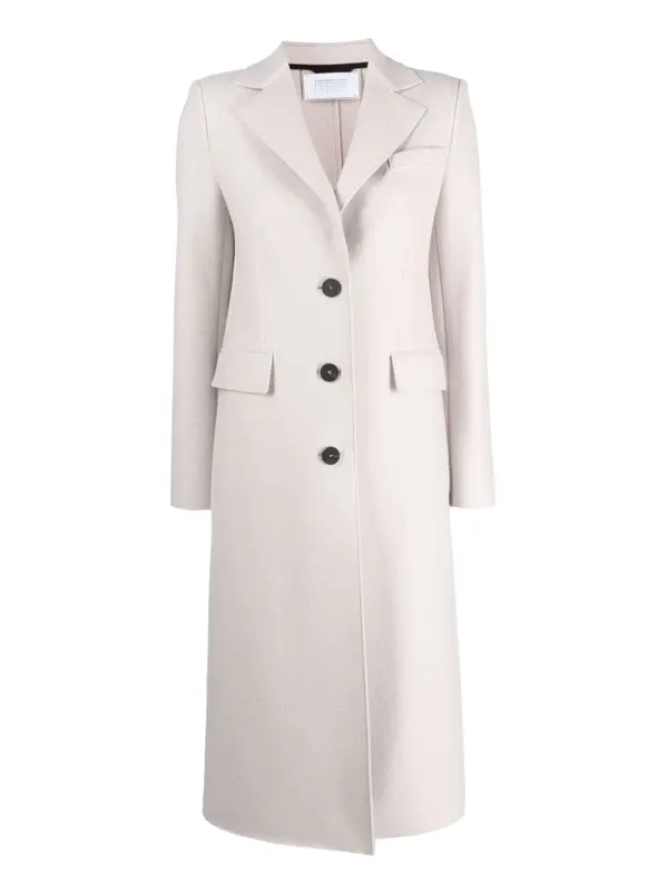 Harris Wharf London Single-breasted Virgin Wool Coat - Neutrals