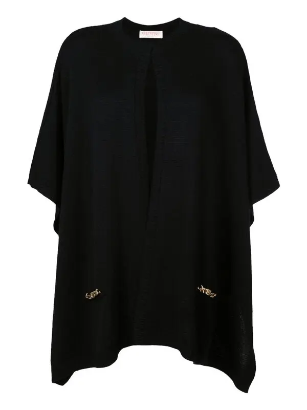 Valentino Garavani Chain-link Cashmere Cape - Black