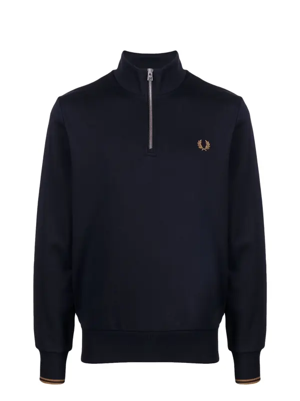 Fred Perry Logo-embroidered Cotton Sweatshirt - Blue