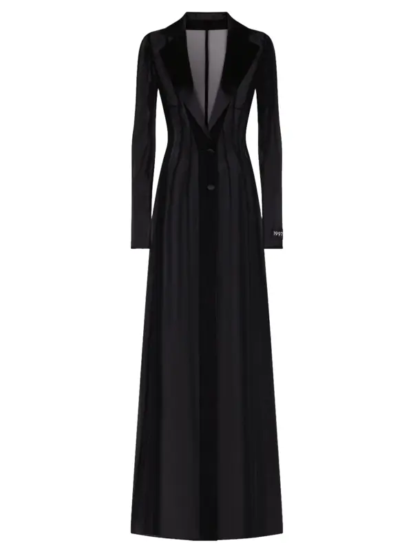 Dolce & Gabbana Shawl-lapel Long-sleeve Dress - Black