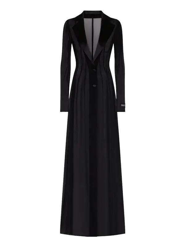 Dolce & Gabbana Shawl-lapel Long-sleeve Dress - Black