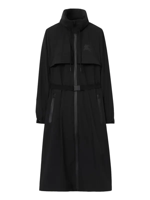 Burberry Ekd-print Belted Parka - Black