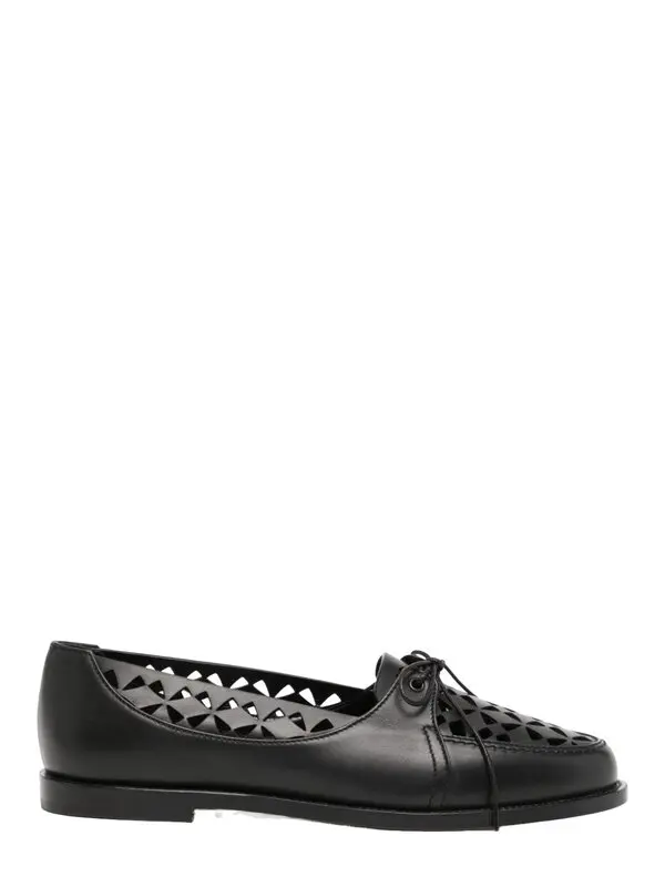 Manolo Blahnik Delirium Leather Loafers - Black