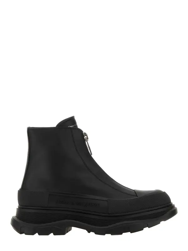 Alexander McQueen Tread Slick Leather Boots - Black
