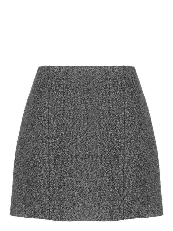 Patou Textured-knit Mini Skirt - Grey