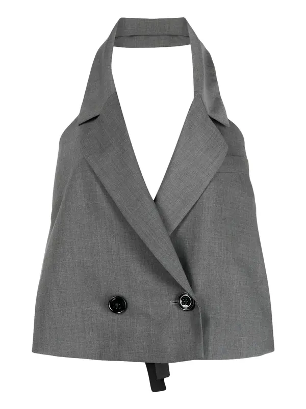 Dorothee Schumacher Button-up Halterneck Waistcoat - Grey