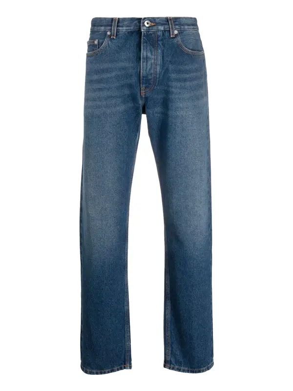 Off-White Stonewashed Straight-leg Jeans - Blue