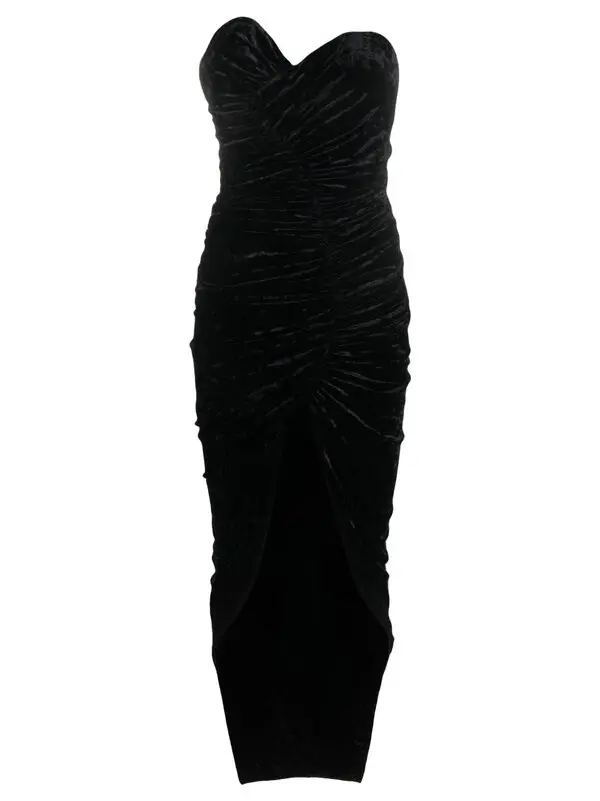 Alexandre Vauthier Strapless Velvet Dress - Black