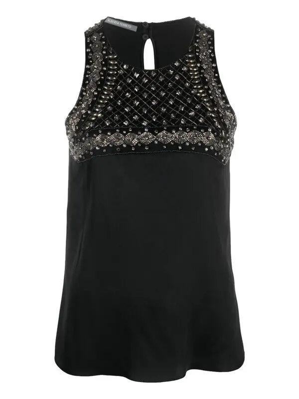 Alberta Ferretti Bead-embellished Blouse - Black