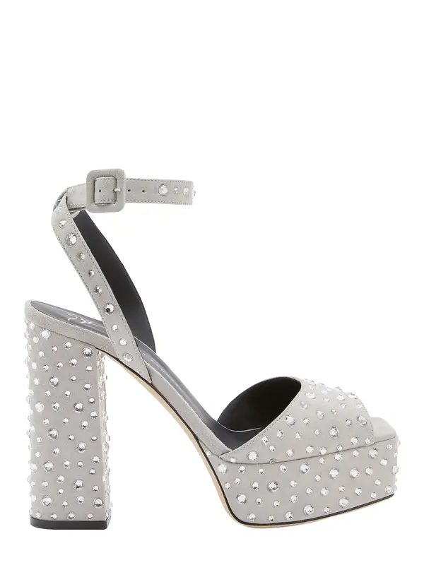 GIUSEPPE ZANOTTI Betty Sparkle Platform Sandals - Grey