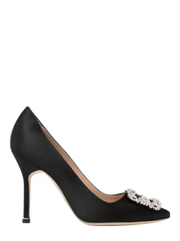 Manolo Blahnik Hangisi 110mm Crystal-embellished Pumps - Black