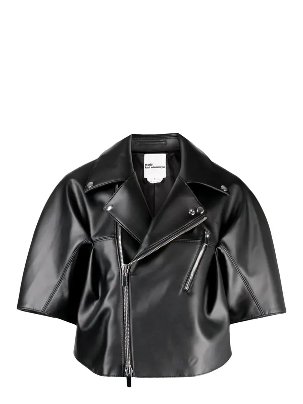 Noir Kei Ninomiya Zipped Short-sleeve Jacket - Black