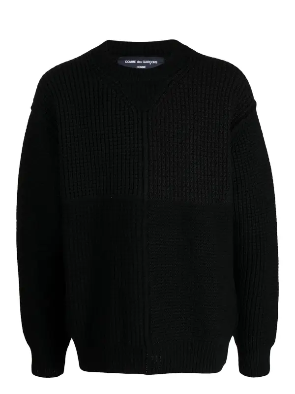 Comme Des Garçons Long-sleeved Wool Jumper - Black