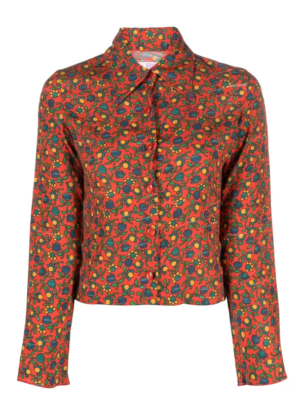 ERL Folksy Flower Long-sleeve Shirt - Orange