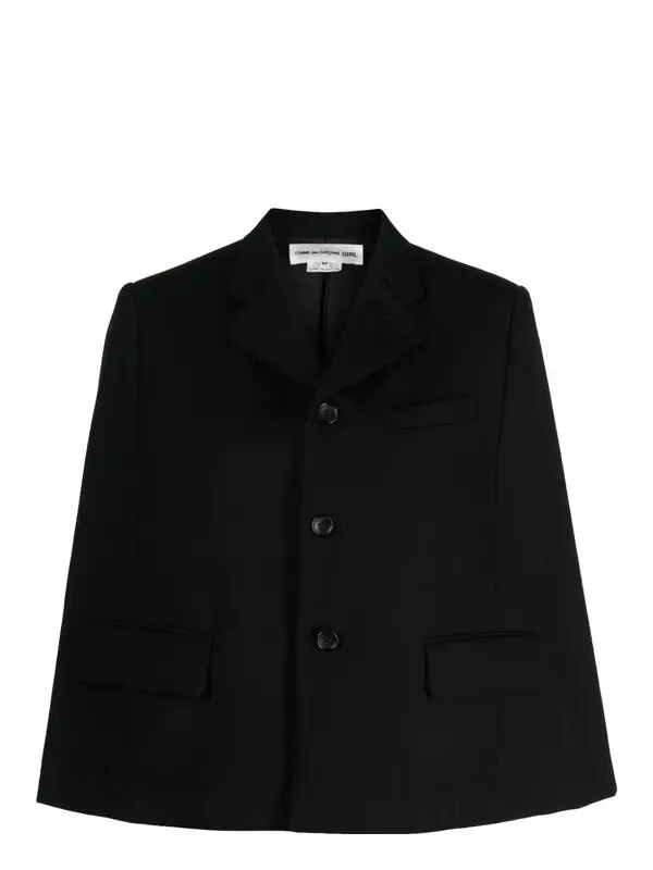 Comme Des Garçons Single-breasted Wool Cape - Black