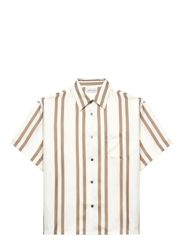 John Elliott Stripe-print Silk Shirt - White