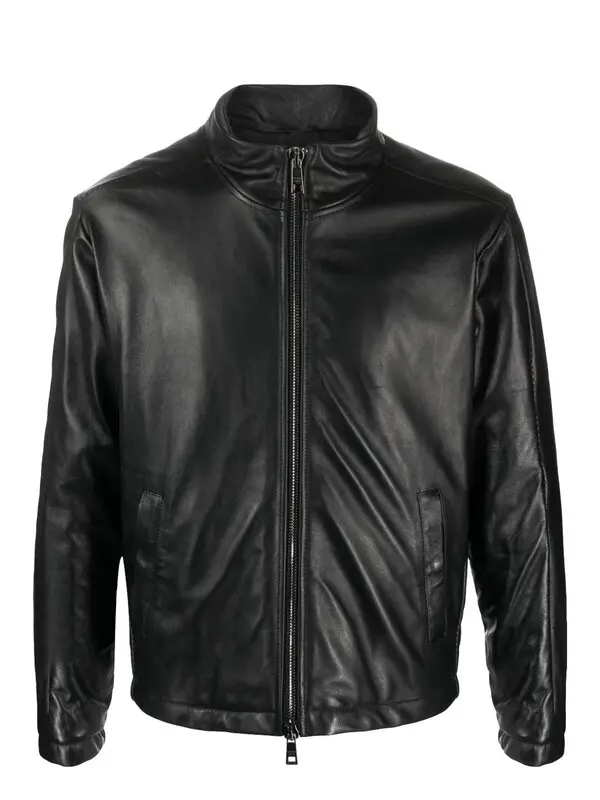 GIORGIO BRATO Zip-up Leather Jacket - Black