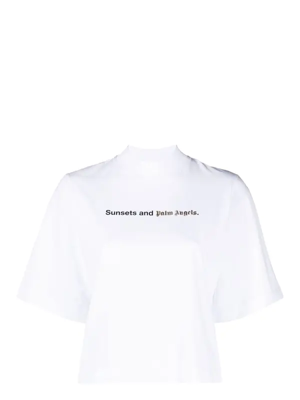 Palm Angels Sunsets Print T-shirt - White