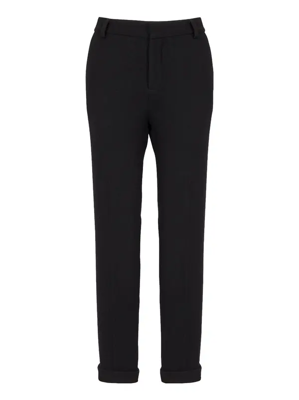 Balmain High-waisted Tapered-leg Trousers - Black
