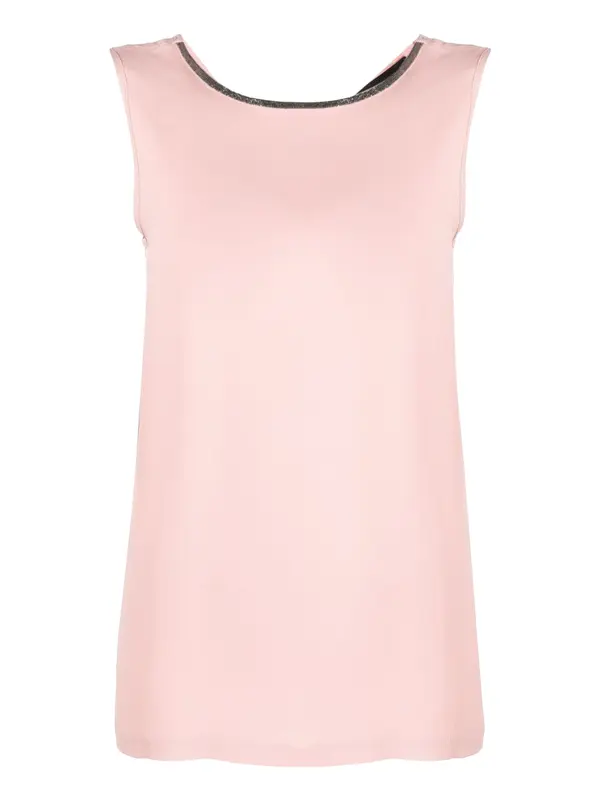Fabiana Filippi Bead-embellished Silk Top - Pink