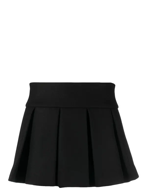 Patou Pleated A-line Skirt - Black