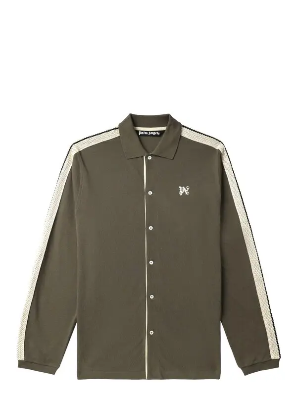 Palm Angels Monogram-embroidered Cotton Shirt - Brown