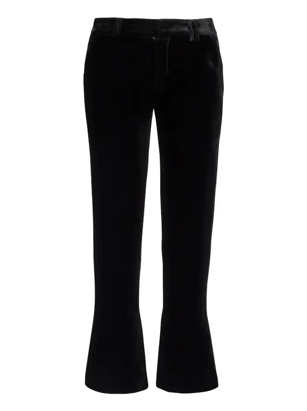 Balmain Cropped Velvet Trousers - Black