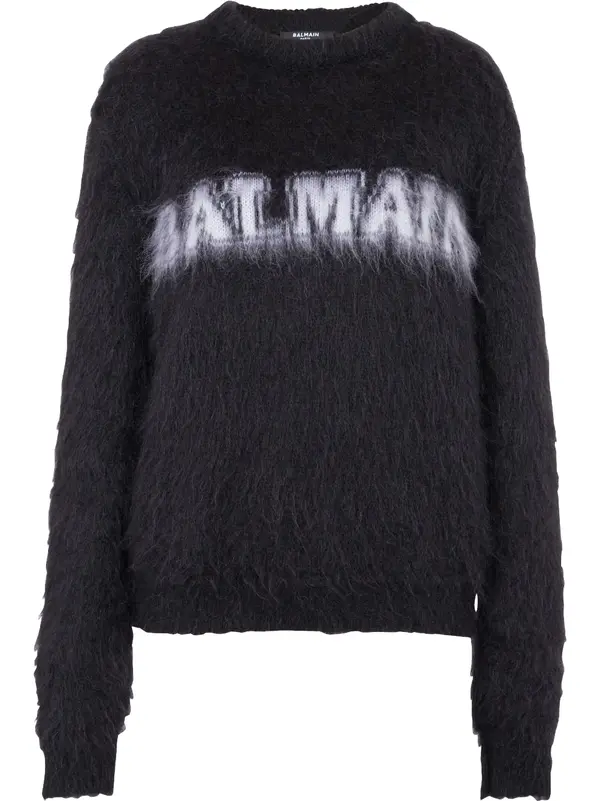 Balmain Logo-jacquard Jumper - Black