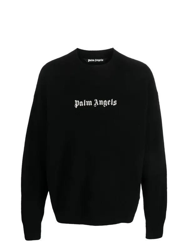 Palm Angels Logo-embroidered Jumper - Black