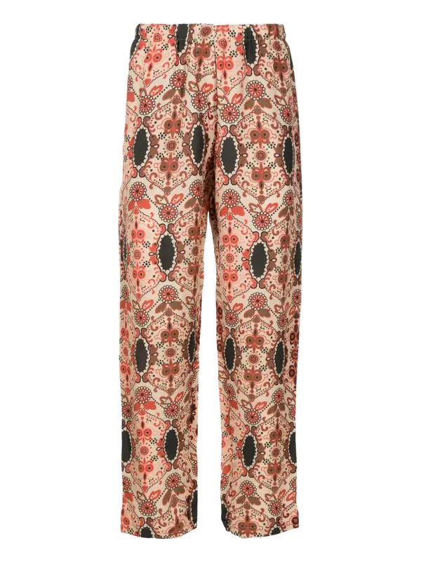 AMIR SLAMA Graphic-print Trousers - Multicolour