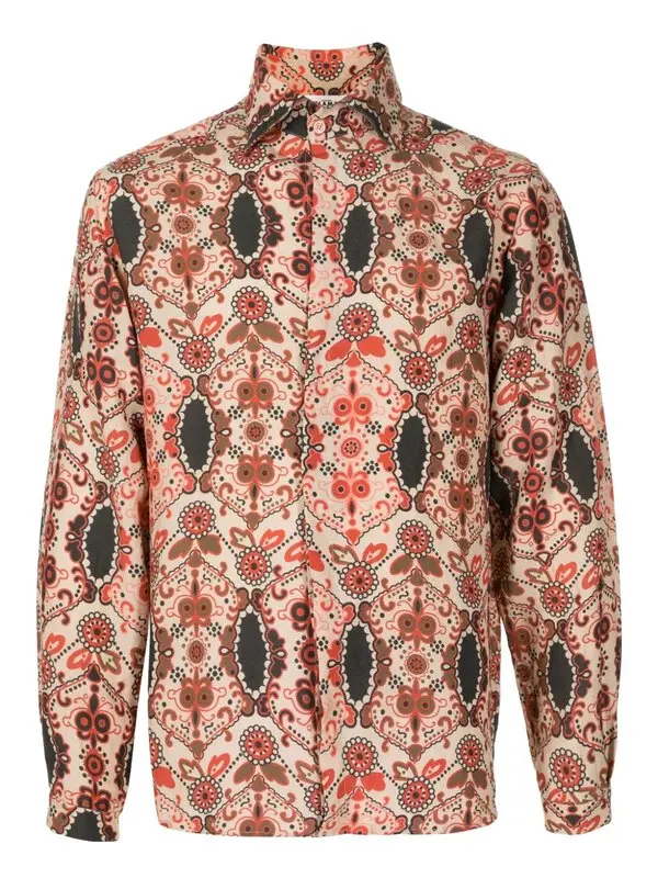 AMIR SLAMA Graphic-print Long-sleeved Shirt - Multicolour