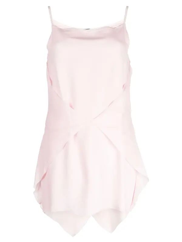 SHANG XIA Silk Layered-design Minidress - Pink