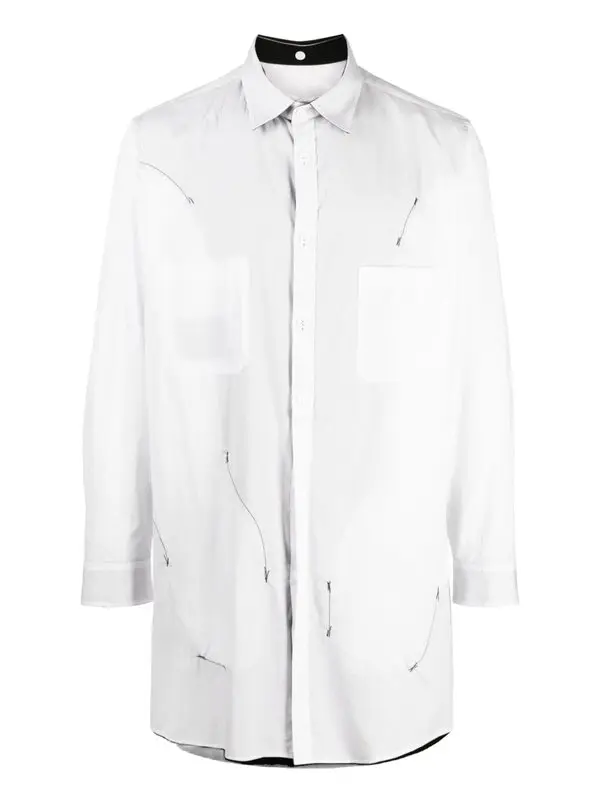 Yohji Yamamoto Graphic-print Cotton Shirt - White