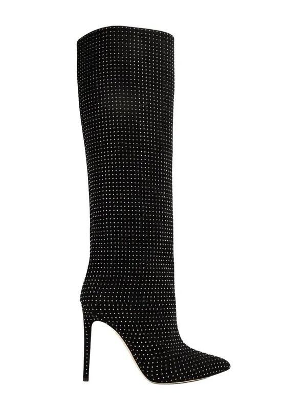 Paris Texas Holly 105mm Crystal-embellished Boots - Black