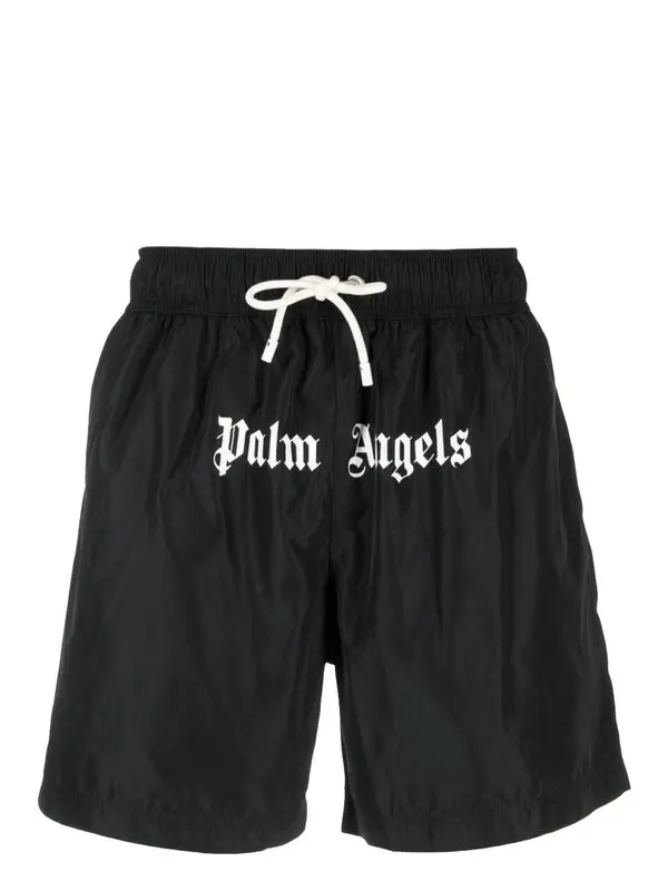 Palm Angels Logo-print Swim Shorts - Black